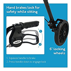 Carex Step 'N Rest Aluminum Rolling Walker For Seniors, Pink - Rollator Walker With Seat - With Back Support, 6 Inch Wheels, 250lbs Support, Lightweight