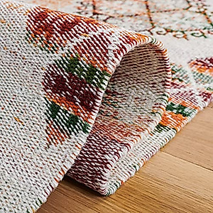 Safavieh Kilim Collection 8' x 10' Ivory/Gold KLM727A Flat Weave Boho Fringe Wool Area Rug