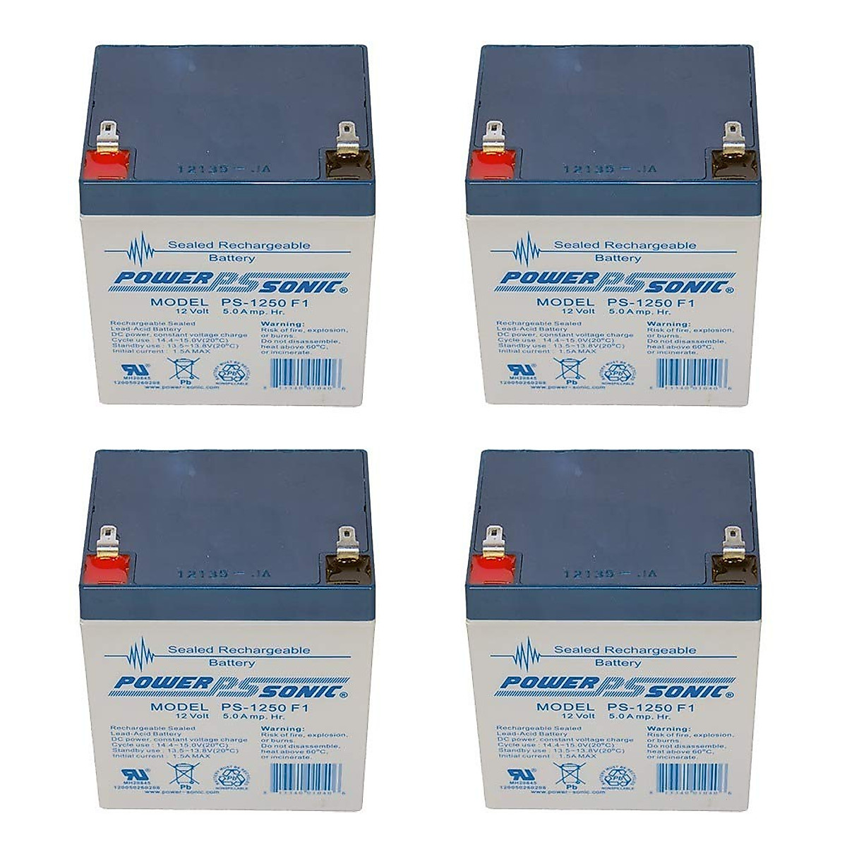 12V 5AH Battery Replacement for Philips C-3 Patient Monitor - 4 Pack