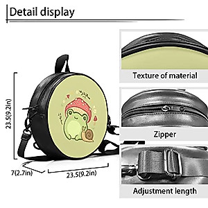 xixirimido Cute Frog Mushroom Backpack Purse for Women Snail Flower Mini Shoulder Satchel Knapsack Wallet Daypack Messenger Work Shopping
