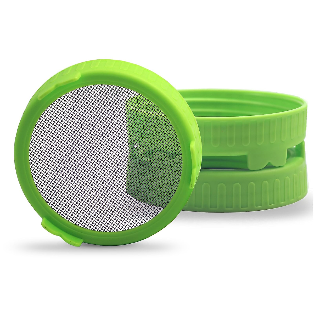 3 Pcs Sprouting Lids, Sprouting Lids for Mason Jars, Mason Jar Strainer Lid with 316 Stainless Steel Mesh, Sprouts Growing Kit for Alfalfa & Mung Bean Broccoli