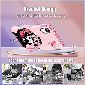 Toycamp for iPhone XR Case with Ring Kickstand, Cute Design for Women Girls Girly Boys Teens Skeleton Skull Cartoon Print Case Cover for iPhone XR (6.1 Inch)