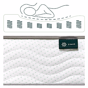 ZINUS 6 Inch Foam and Spring Mattress, Queen, CertiPUR-US Certified Foams, Mattress in A Box, White