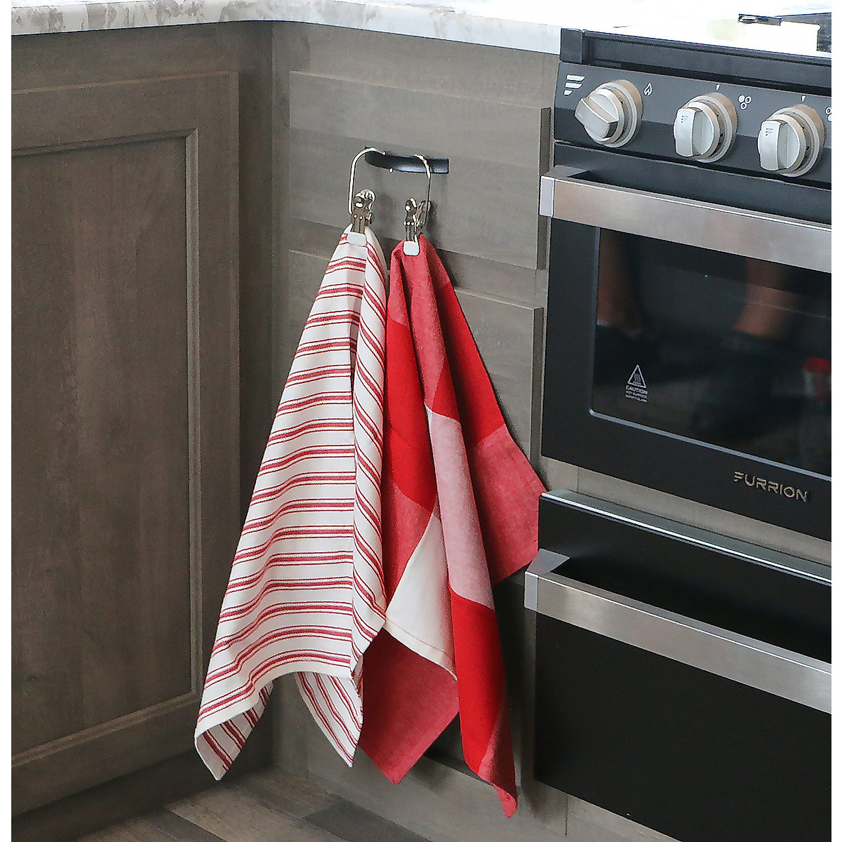 Mawa by Reston Lloyd Accessory Portable Non-Slip Semi Round Single Hook Hanging Clothes Pins/Clips for Laundry or Travel, Style K/1, Set of 5, Black