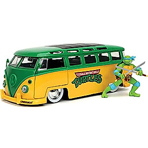 Jada 1:24 Diecast 1962 VW Bus with TMNT Leo, Green