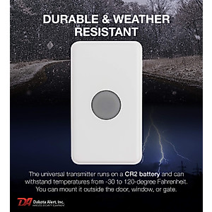 Dakota Alert Wireless Doorbell - UTDCR-4000 One Mile Long Range Wireless Door Bell 4000ft, Doorbell, Panic Button, Mailbox Alert System, Universal Transmitter & DCR-4000 Wireless Receiver