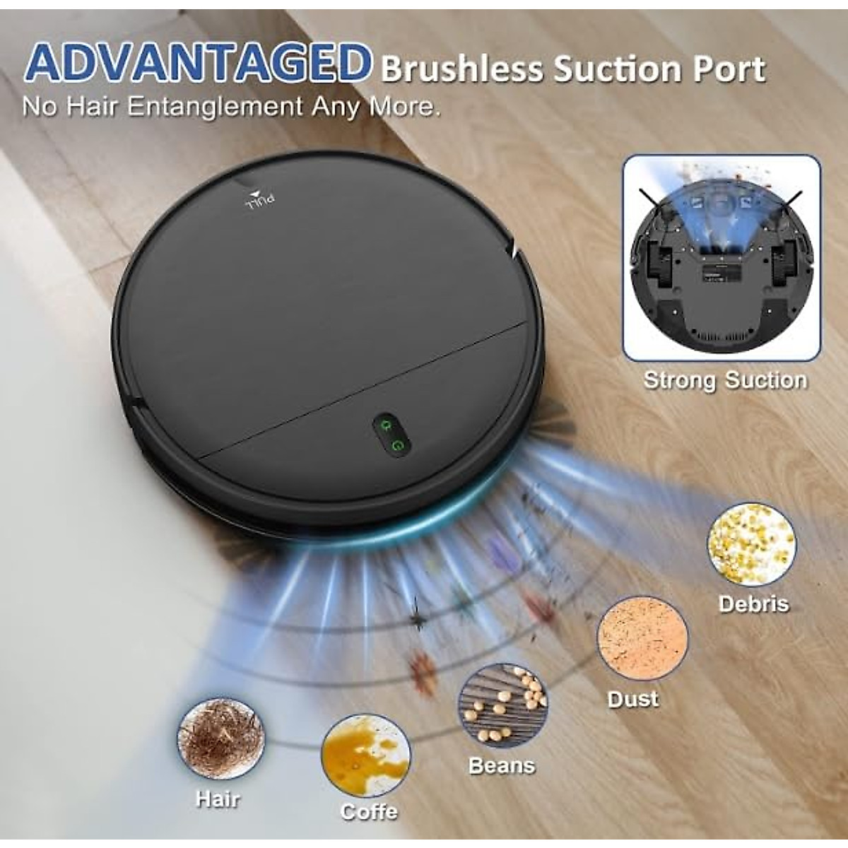 Robot Vacuum and Mop Combo, WiFi/App/Alexa, Robotic Vacuum Cleaner with Schedule, 2 in 1 Mopping Robot Vacuum with Watertank and Dustbin, Self-Charging, Slim, Ideal for Hard Floor, Pet Hair, Carpet