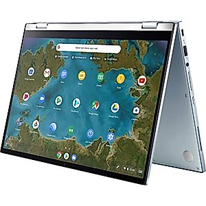 ASUS 14" FHD (1920 x 1080) LED-Backlit Touchscreen 2-in-1 Chromebook, Intel Core M3-8100Y, 4GB Memory, 64GB eMMC, Webcam, Bluetooth, Wireless-AC, Backlit Keyboard, Chrome OS, 64GB ABYS Micro SD Card