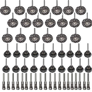 60 Pcs Wire Brushes Set, Rocaris Steel Wire Wheels Pen Brushes Set Kit Accessories for Rotary Tool