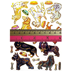 Stickers Glitter Pack 10 Sheets Dachshund Dog Puppy Dog Stickers Waterproof Removable Arts 3D Cartoon Kids Classic Toys School Sticker Craft Scrapbooking