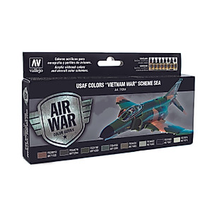 Vallejo USAF Colors Vietnam War Scheme Sea (8 Set) 17ml Paint, 0.57 Fl Oz (Pack of 8) (VJ71204)