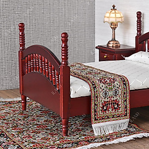 iLAND Miniature Dollhouse Accessories of Woven Dollhouse Rug 9.4” x 5.7” 9.2" x 1.8" for Dollhouse Furniture on 1/12 Scale and Dolls 3” - 12” (2pcs Spring)