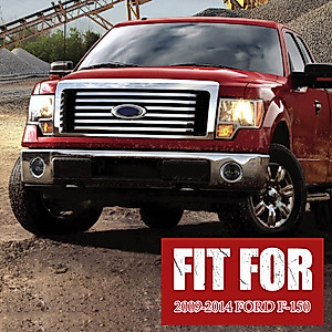 BUNKER INDUST f150 LED Fog Lights Compatible with Ford F-150 2009 2010 2011 2012 2013 2014, 1 Pair OEM Replacement Front Bumper Driving 4.5" Round Fog Lamp Kit