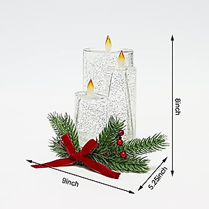 Christmas Tabletop Decor, Snow Globe Water Spinning LED Lighted Candles, Battery Operated (not Included) (6.8" H x 4.8" W x 4.8" D) by Moments in Time