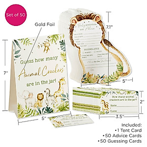Kate Aspen Decorations Safari Baby Shower, One Size, Advice Cards & Game