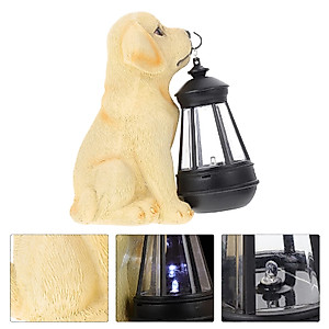 Solar Lights Outdoor Outside Solar Lights Solar Dog Lantern Simulation Resin Cartoon Animal Figurine with LED Light Outdoor Lighting Decor for Patio House Ornaments Home Decor