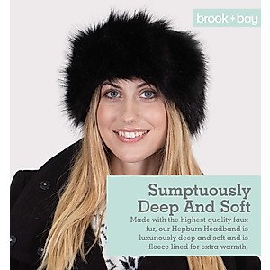 Brook + Bay Faux Fur Headband for Winter - Furry Headbands for Women, Fluffy Headwarmer, Furry Crown, Earwarmer Headband