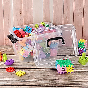 Jandson 5.5 Quart Clear Latching Storage Box, Plastic Container Bin, 6 Packs