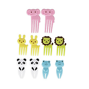 Liangxiang Cute Cartoon Animal Food Fruit Picks Forks Bento Box Lunch Box Decor Pack of 10/8 PCS (Style 1)