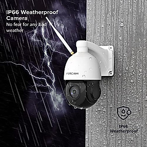 Foscam SD2X 18X Optical Zoom 1080P HD Outdoor PTZ Security Camera, 2.4g/5gHz WiFi IP Surveillance camera,Speed Dome, 165ft Night Vision, IP66, WDR, Built-in Audio, Works with Alexa Google Assistant