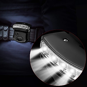 Honoson 4 Pieces Hat Light Clip-on Cap Light Hat Flashlight 5-LED Cap Headlamp Rotatable Lamp LED Cap Light for Hunting Camping Running Fishing with 10 Pieces Extra Batteries