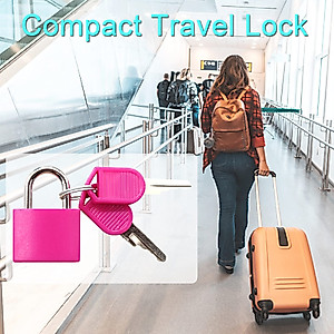 Cinvo 6 Pcs Metal Padlocks with Keys Suitcase Locks Colorful Mini Locks for Suitcase Schoolbags Backpack Luggage Gym Diary Jewelry Box (Solid Brass Lock Coated with ABS to Resist Rust, 1.2×0.9Inch)
