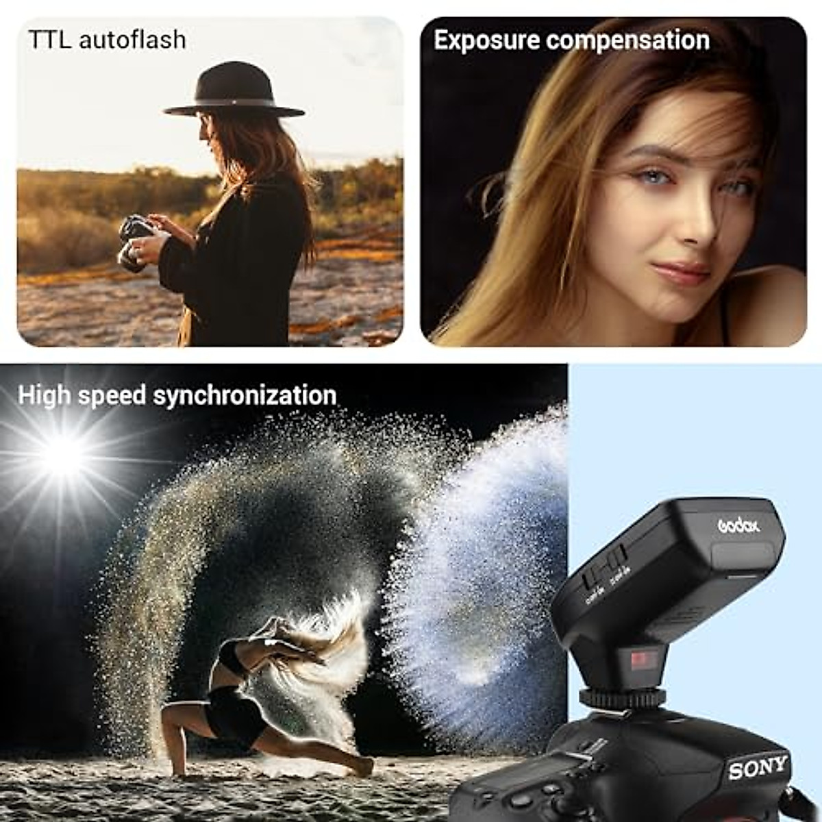 Godox XPro-S TTL Wireless Flash Trigger for Sony Camera, 2.4G Wirless Flash Transmitter HSS 1/8000s, TTL-Convert-Manual Function, 11 Customizable Functions, Big LCD Screen, 16 Groups and 32 Channels