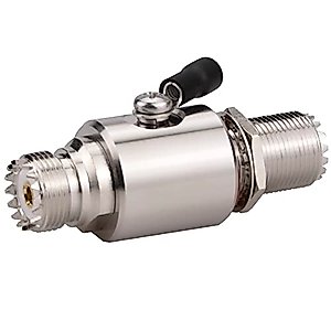 Whisary UHF Lightning Arrestor PL-259 Lightning Surge Protector UHF Female to Female Bulkhead for HAM Radio Gear，CB Ham Two-Way Base Stations