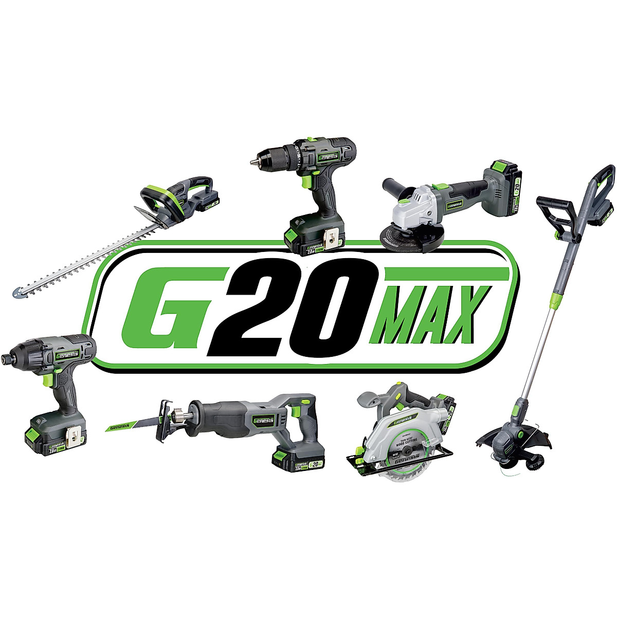 Genesis G20MAX GLID20B 20V Cordless 1/4" Impact Driver with Battery and Charger 2.0Ah, 1600 in-lbs, 2 Year Warranty