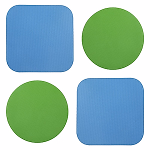Rubber Jar Opener Gripper Pads, 4pcs Bottle Opening Pad Multi-Function Anti Skid Jar Opener, Jar Lid Remover Kitchen Silicone Coasters Heat Insulation Pad for Seniors & Weak Hands (Light Blue, Green)