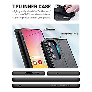 OCASE Compatible with Galaxy S23 Plus 5G Case Wallet, PU Leather Flip Folio Case with Card Holders RFID Blocking Kickstand [Shockproof TPU Inner Shell] Phone Case 6.6 Inch (2023) - Black