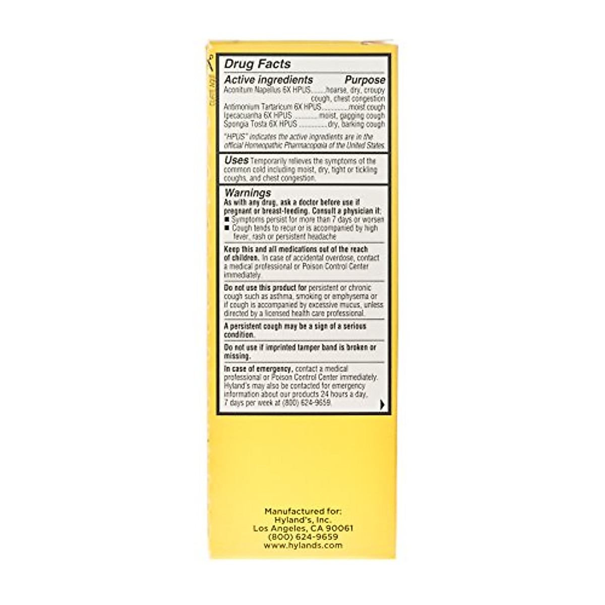 Cough Syrup for Kids Ages 2+ 100% Honey for Kids by Hyland's, Decongestant, Natural Relief of Cough and Chest Congestion, 4 Fl Oz