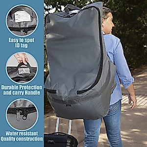 Graco Padded Car Seat Travel Bag & Infant Carrier Backpack, Durable Large Back Pack for Carseats & Booster Seats, Airport Gate Check Bag Luggage, Double Padded Strap, Water Resistant Material, Grey