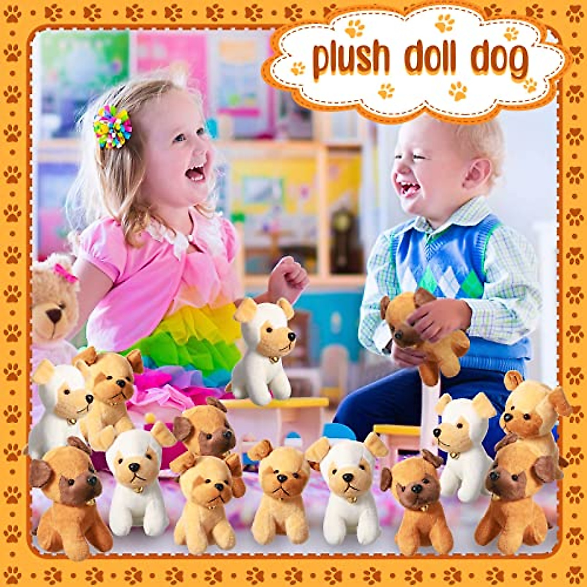 18 Pcs Mini Plush Dog Bulk Stuffed Animals Soft Small Stuffed Bear Puppy Cute Assorted Plush Puppy Dog Plush Toys Doll for Girl Boy Birthday Party Favor Gift Goodie Bag Fillers School (Dog)