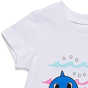 Pinkfong Baby Shark Toddler Girls Graphic T-Shirt and Shorts Outfit Set Pink/White 3T
