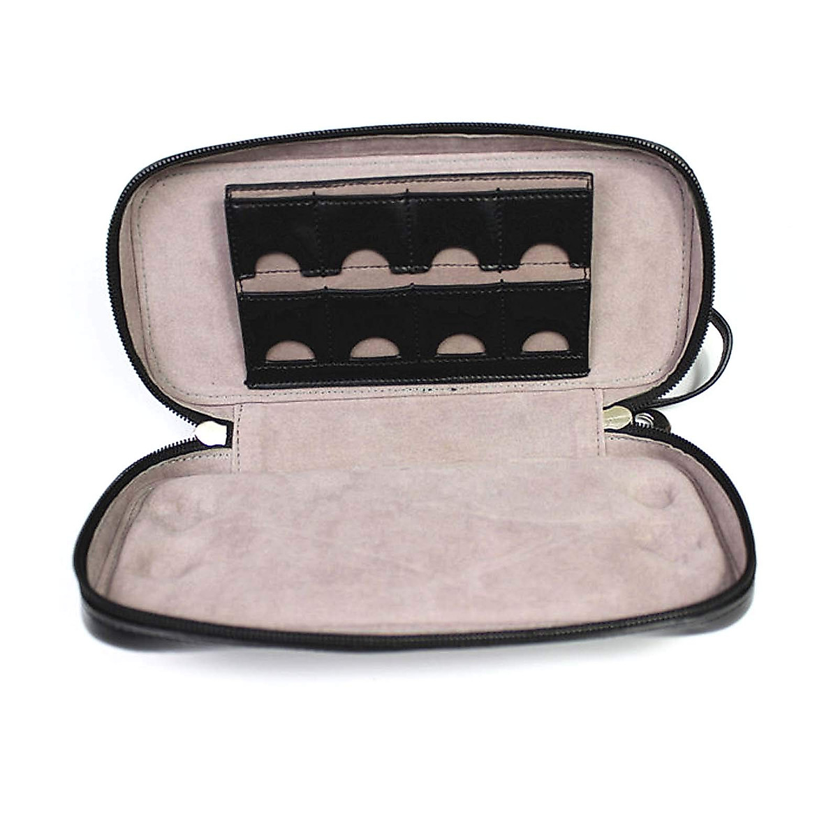 Classic Leather Black Carry Case for Nintendo Switch Lite - [Shockproof] Hard Shell Protective Cover Bag with 8 Game Card Slots,1x Leather Hand Strap Accessories(Black)