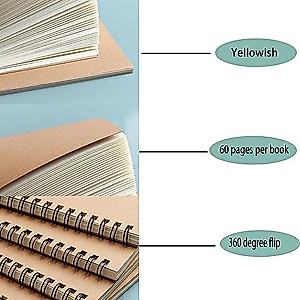 GZTFPQ 2 Pack College Ruled Notebook, Soft Yellow Cover Spiral Notebook, Memo Notepad Sketchbook, Students Office Business Diary Spiral Book Journal,120 Pages, 60 Sheets.