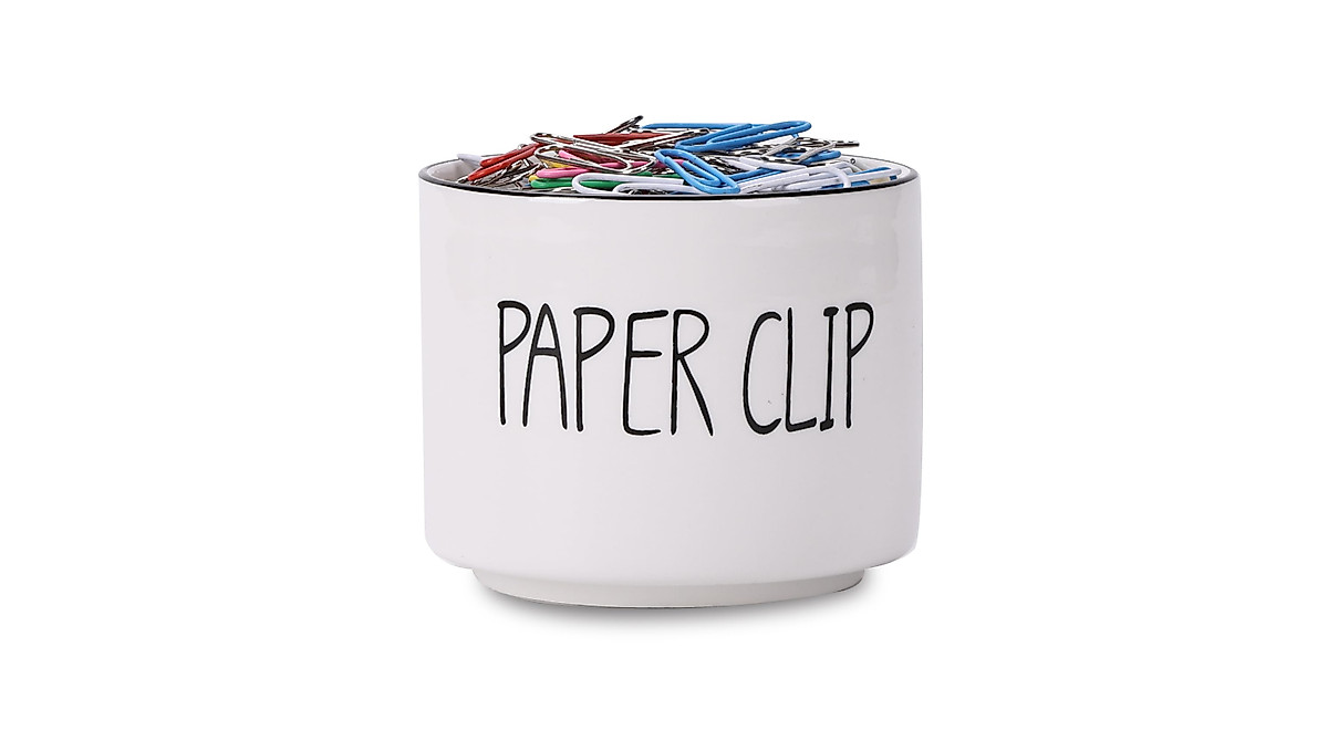 Cute Ceramic Paper Clip Holder for Office and Home Organization