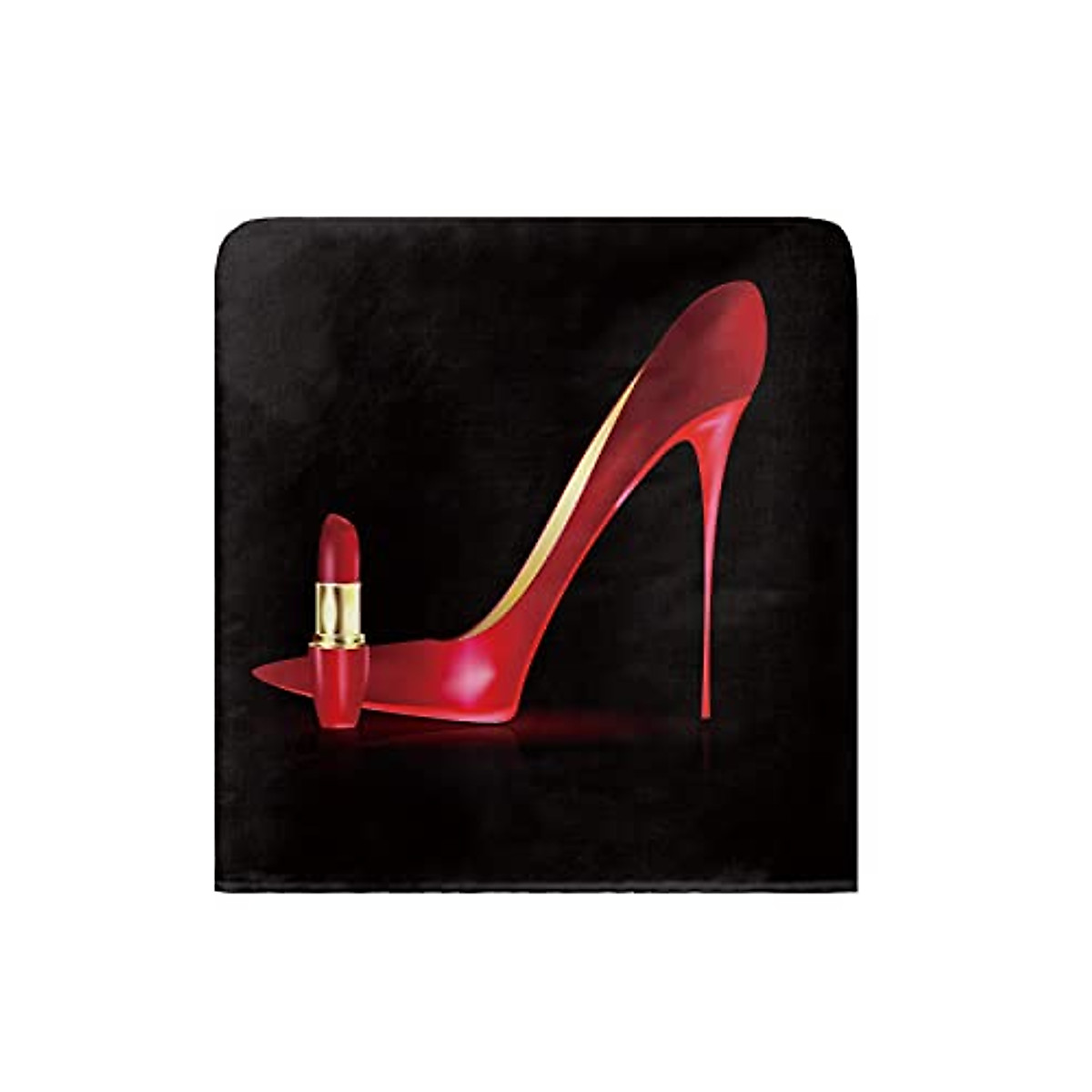 Maliyand Chair Back Cover, Red Lipstick High Heel Shose Black Chair Covers Removable Chair Protector Slipcover for Dining Room, Kitchen, Restaurant, Set of 6