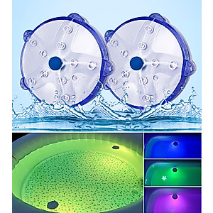 Floating Pool Lights,Color Changing Waterproof Magnetic Pond Lights,Battery Powered Pool Lights that Float,Starfish Above Ground Pool Lights Up for Pond,Hot tub,Bathtub,Shower,Halloween,Christmas-2pcs