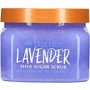 TREE HUT Lavender Shea Sugar Scrub 18 Oz! Formulated With Real Sugar, Certified Shea Butter And Lavender Oil! Exfoliating Body Scrub That Leaves Skin Feeling Soft & Smooth! (Lavender Scrub)