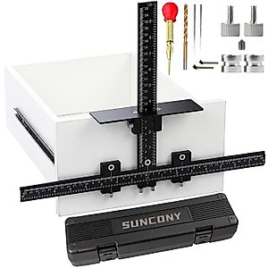 Cabinet Hardware Jig All Aluminum Alloy,Adjustable Drill Guide Template Tool for Installation of Door Drawer Front Knobs Handles and Pulls