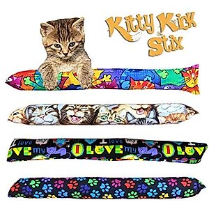 Kitty Kick Stix 15" Original Catnip Kicker Toy (Set of 2), Made in USA (Mystery)