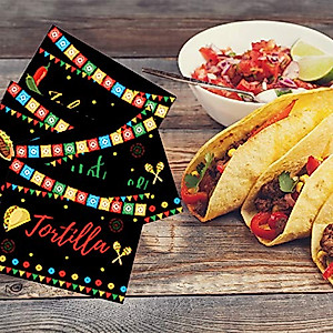 Taco Bar Decoration Kit Mexican Banner Table Sign Food Tent Cards Cinco De Mayo Fiesta Birthday Party Bachelorette Bridal Shower Favors Supplies,Set of 22