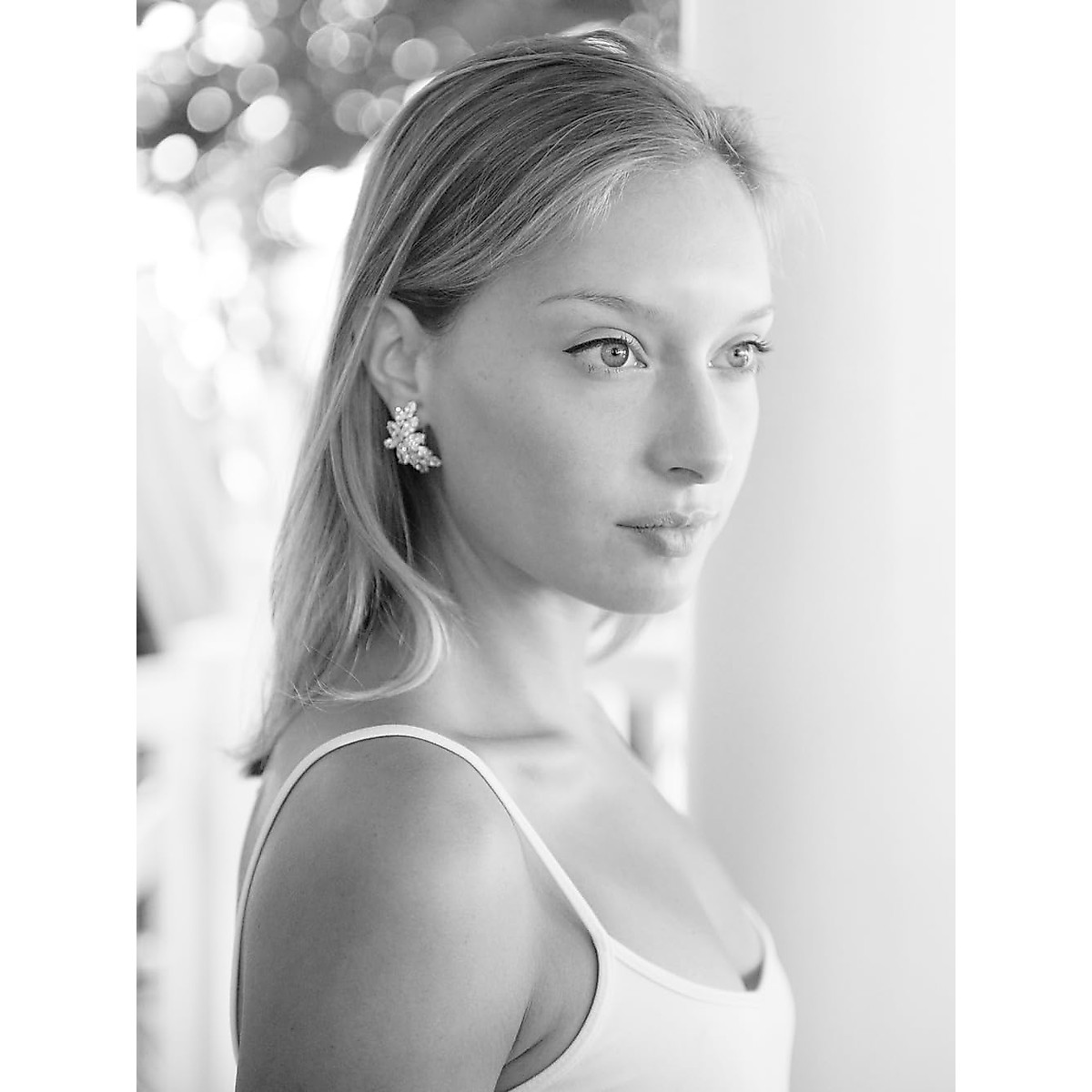 Mariell Cubic Zirconia Crystal Bridal Earrings, Marquis Shape CZ Curved Clusters, Earrings for Wedding, Bridesmaids, Homecoming, Mother of the Bride