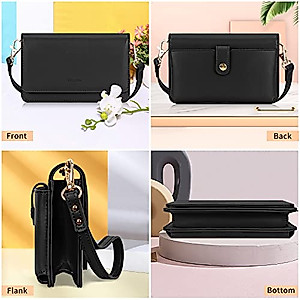 Unaone Crossbody Bags for Women, Small Crossbody Cell Phone Purse Wallet Shoulder Bag with Card Holder and 2 Straps Wristlet