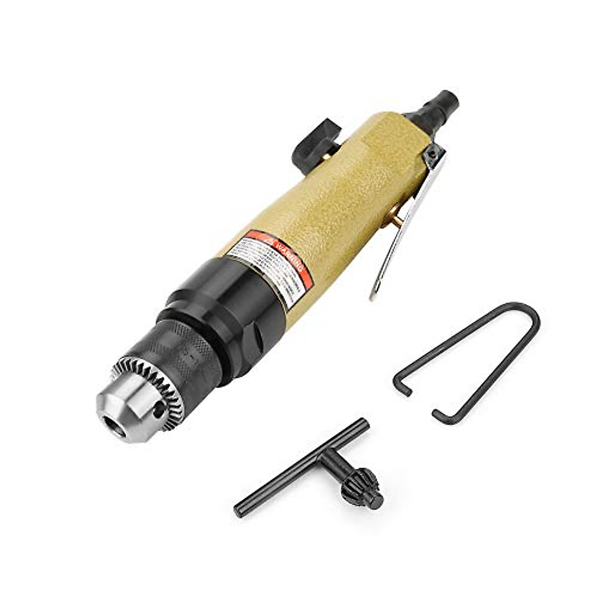Straight Pneumatic Drill 900rpm Air Power Drill High Speed Pneumatic Drilling Engraving Polishing Tool with Adjustable Inlet Valve Wrench Chunk Key Inlet Port