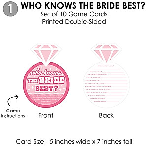 Big Dot of Happiness Last Rodeo - 4 Pink Cowgirl Bridal Shower Games - 10 Cards Each - Who Knows The Bride Best, Bride or Groom Quiz, What’s in Your Purse and Love - Gamerific Bundle