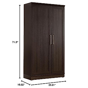 Sauder HomePlus Collection Storage Cabinet, Dakota Oak Finish & 419496 Miscellaneous Storage Storage Cabinet, L: 29.375" x W: 16.125" x H: 71.125", Cinnamon Cherry Finish