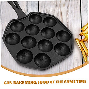 BIUDECO Electric Griddle Baking Grill Skillet Dish Maker Outdoor Pans Plate Gadget Compartment Nonstick Octopus Oyster Iron Meat Snail Barbecue Tray Restaurant Cast Mushroom Pan Holes Metal Tray